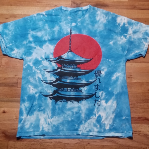 Return To Sender | Shirts | Japan Japanese Pagoda Blue Tie Dye T Shirt ...